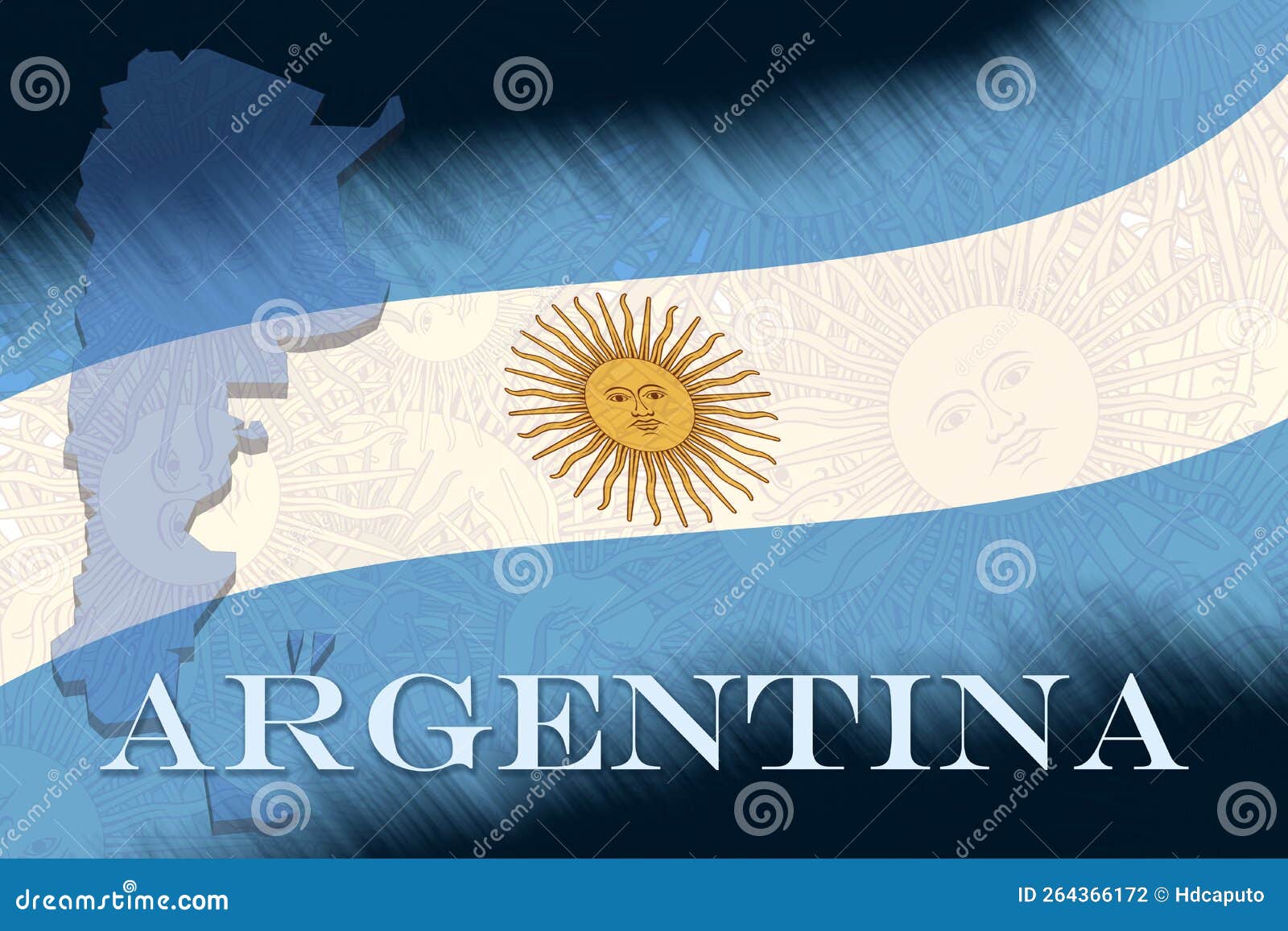 Drawing of the Argentina Flag, Space for Text or Images. Official ...