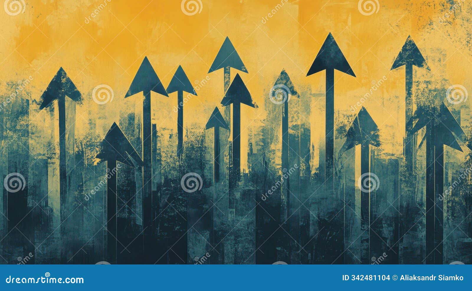 Drawing Of Arrows Pointing Upwards Dynamically Stock Photo ...
