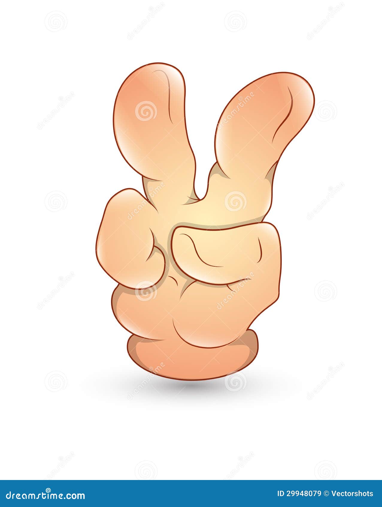 Cartoon Hand - Two Fingers Up - Vector Illustration Stock Vector ...
