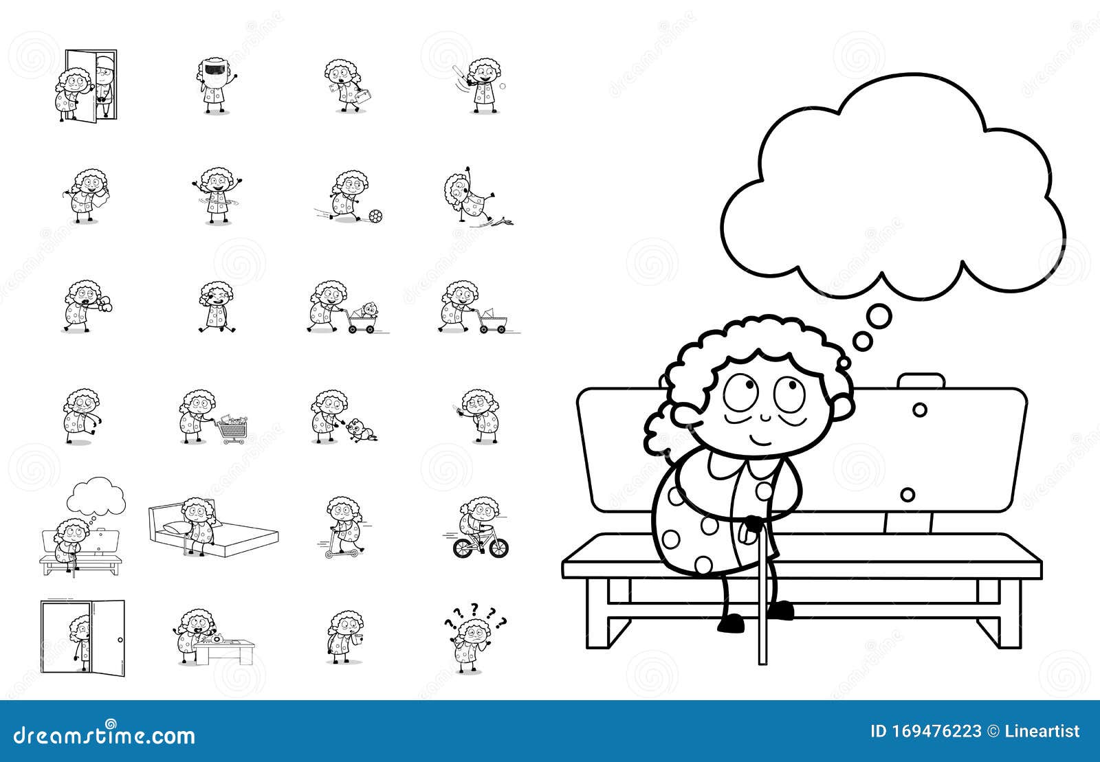 Zombie Granny. Grandmother Zombi. Grandma Revived Dead. Green Monster ...