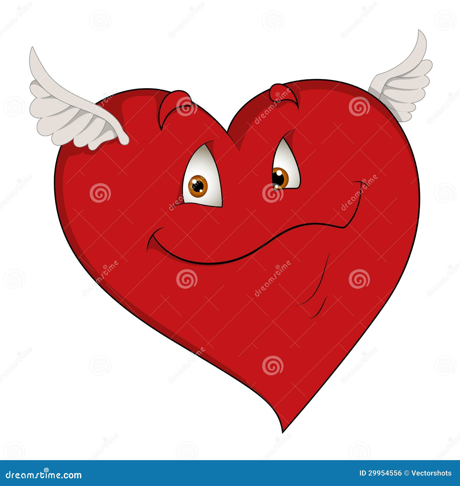 Flying Heart - Cartoon Character- Vector Illustration Stock Vector ...
