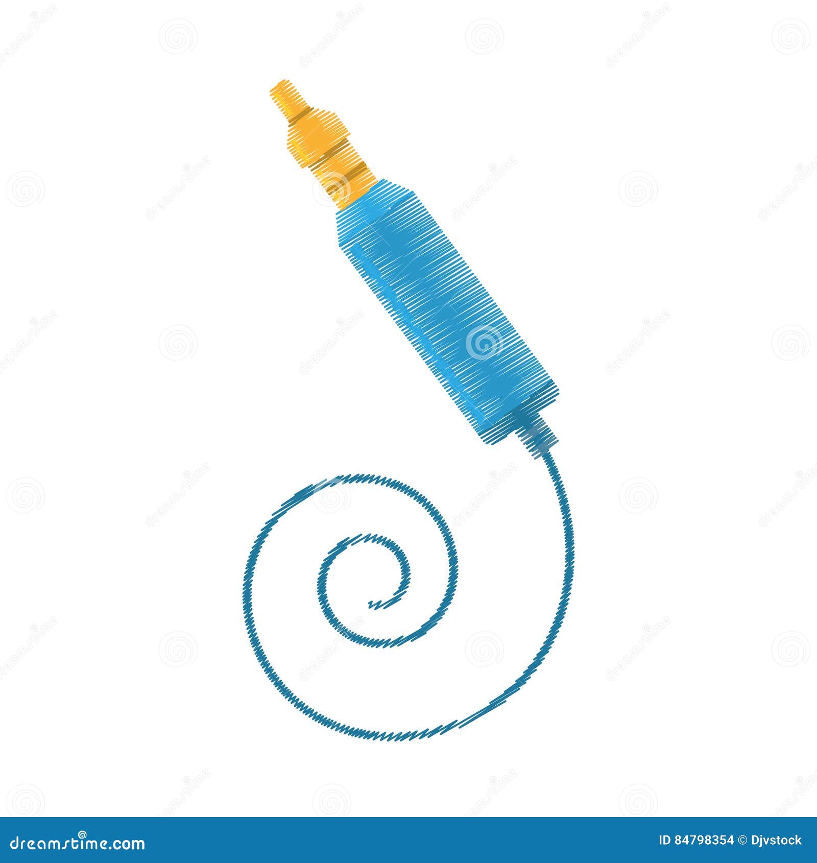 Drawing Audio Cable Plug Computer Stock Illustration - Illustration of ...