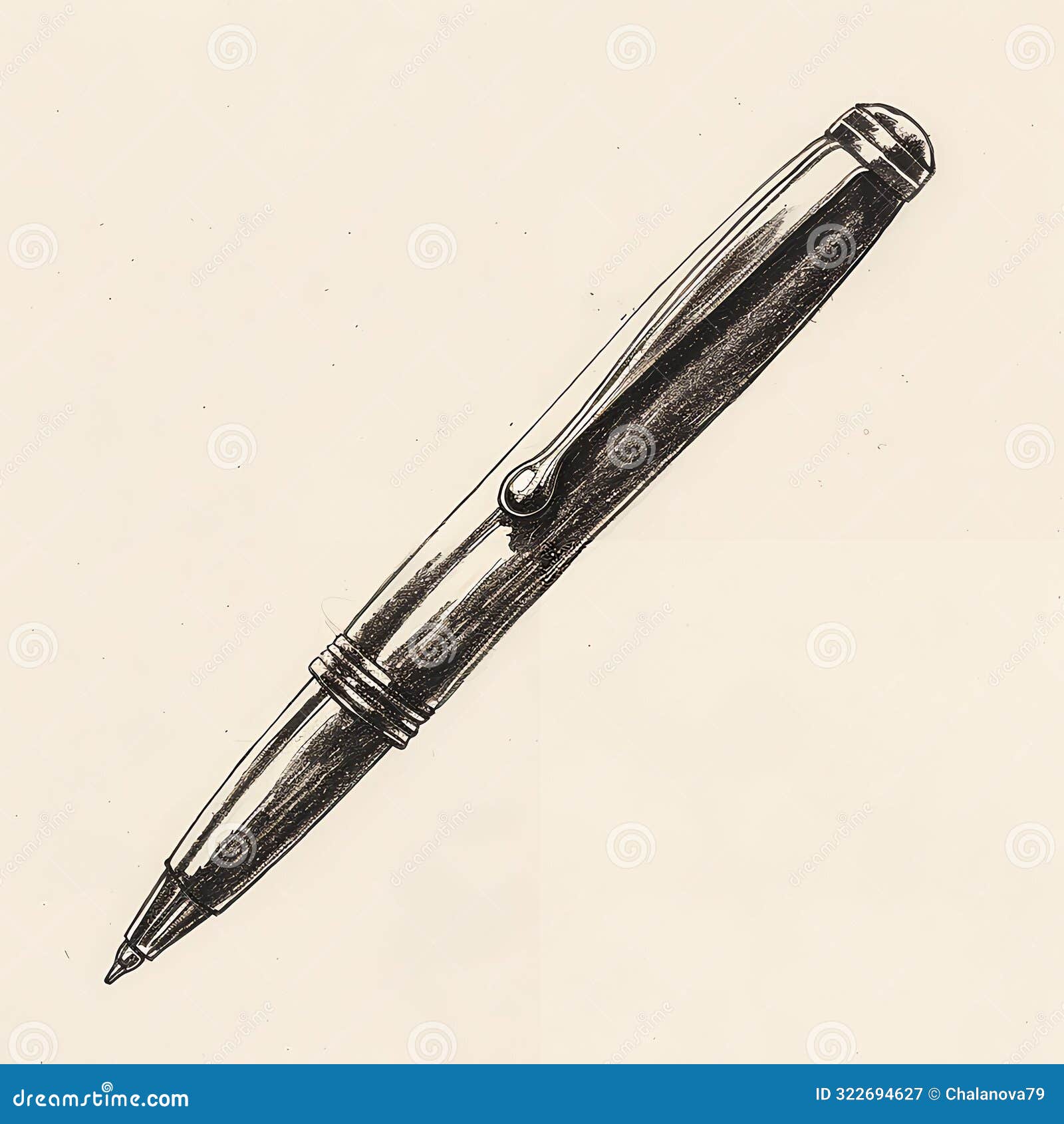 Drawing Automatic Ball of Pen on White Plain Background Stock ...