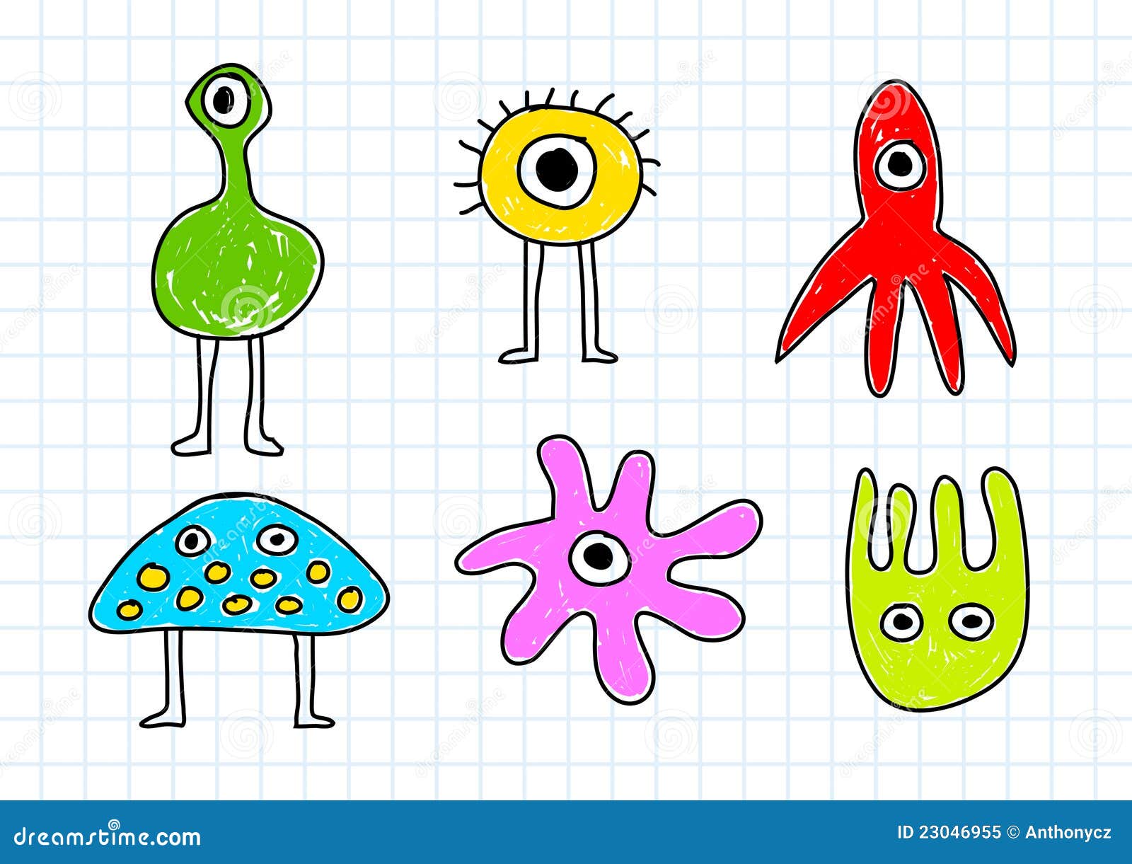 Drawing of bacteria stock vector. Illustration of collection - 23046955