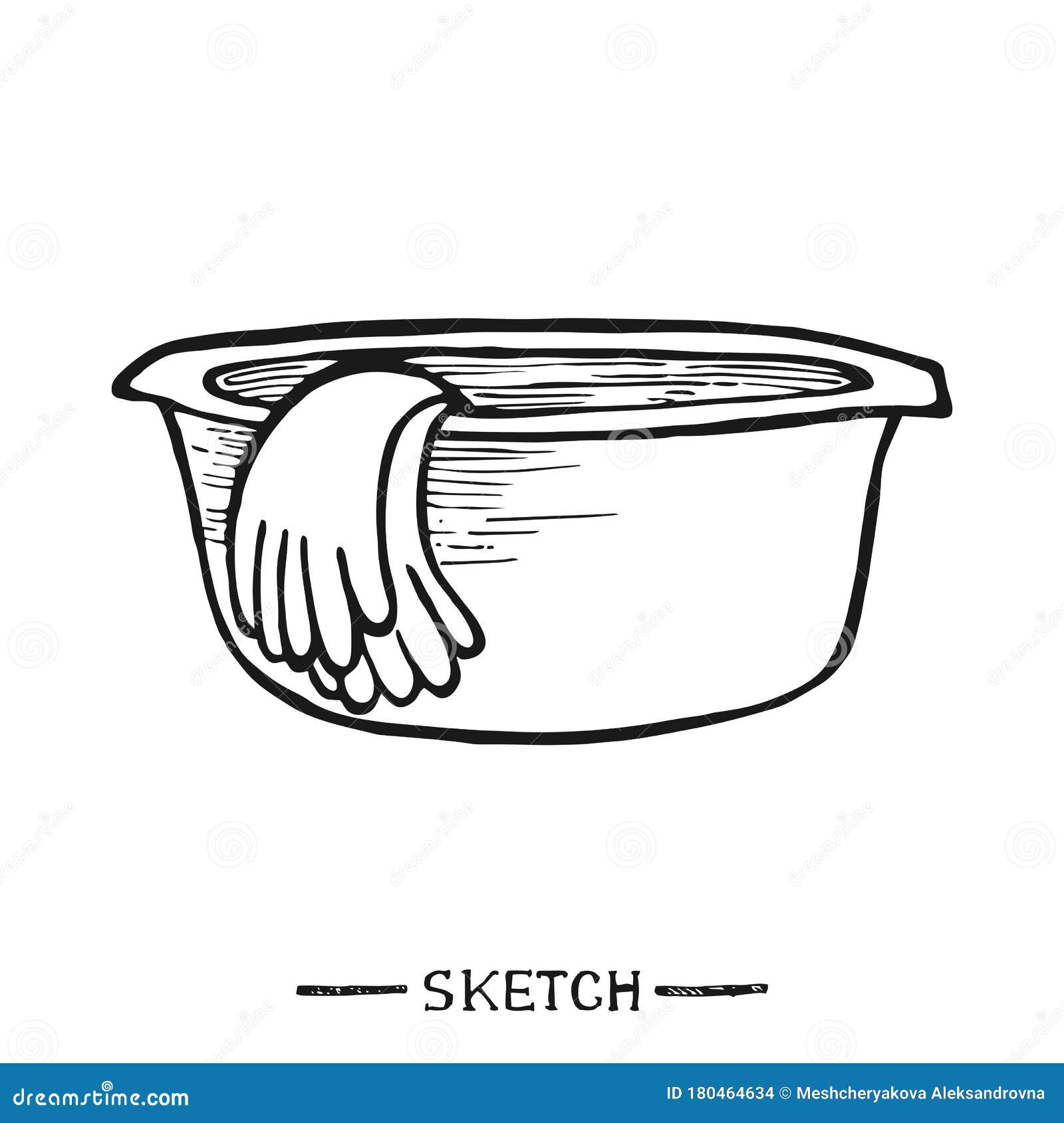 DRAWING of a BASIN and GLOVES on a WHITE BACKGROUND Stock Vector ...