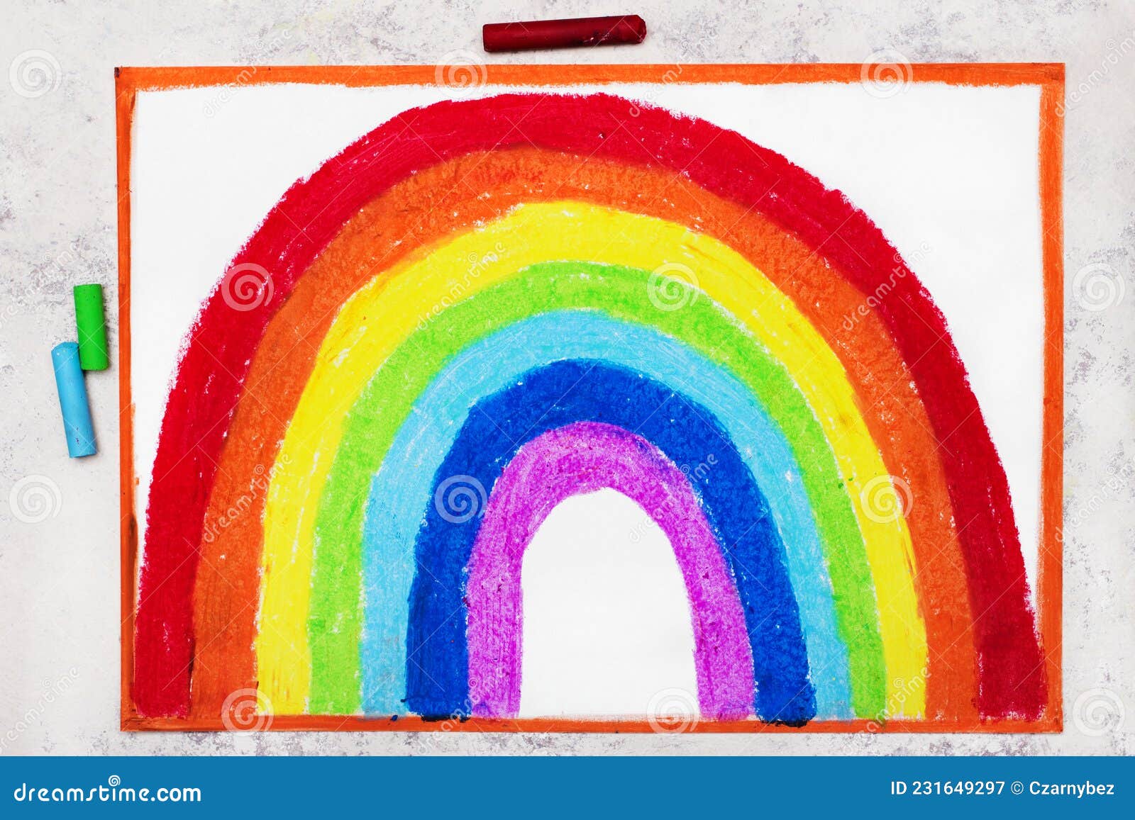 Drawing: Beautiful rainbow stock illustration. Illustration of nature ...