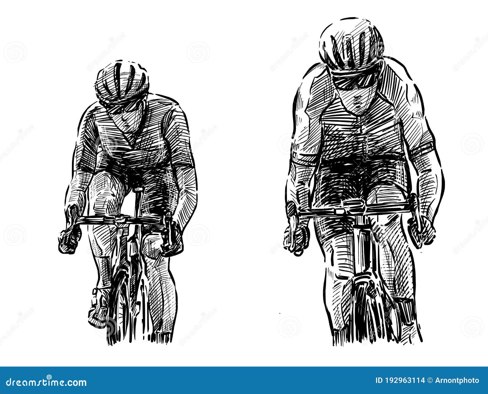 Drawing of the Bicycle Competition Hand Draw Stock Photo - Image of ...