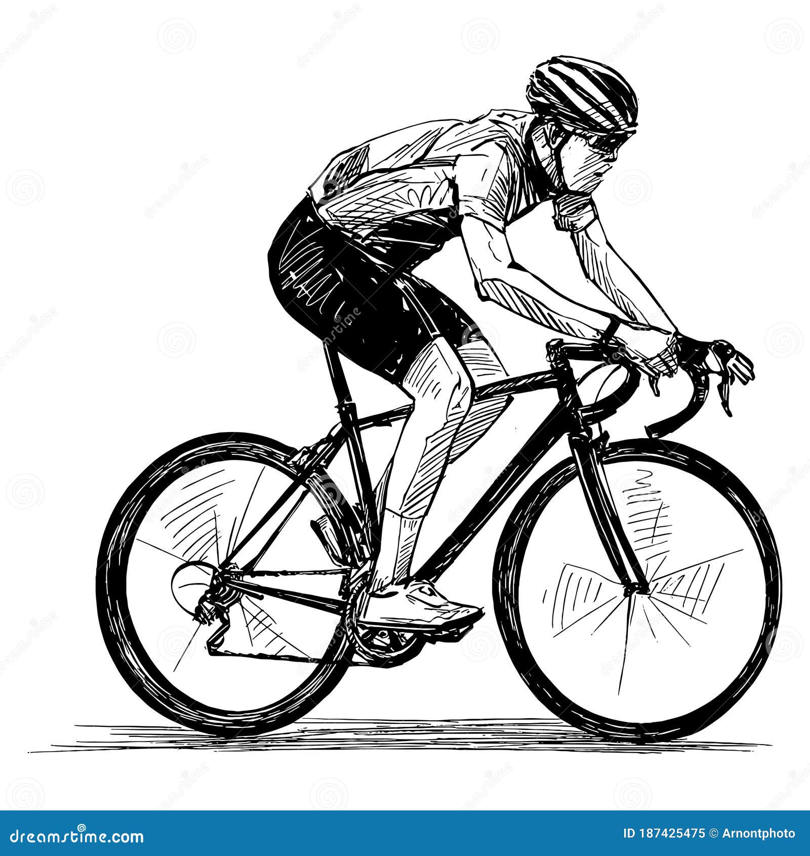 Drawing of the Bicycle Competition Stock Vector - Illustration of ...