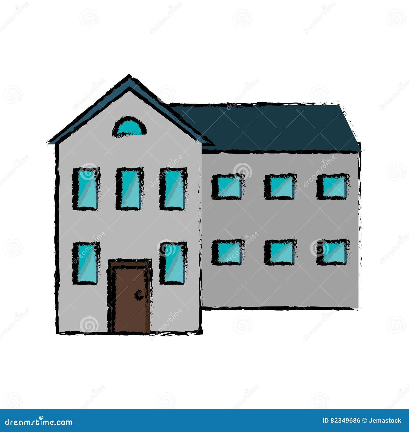 Drawing Big House Many Windows Stock Illustrations – 3 Drawing Big ...