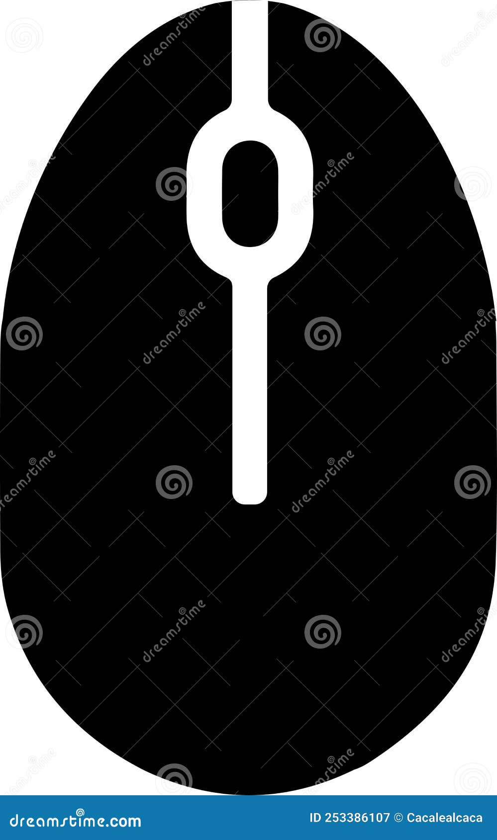 The Drawing of a Black Computer Mouse, a Small Hardware Input Device ...