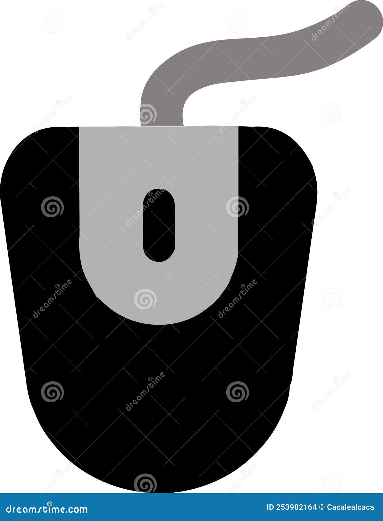 The Drawing of a Black Computer Mouse, a Small Hardware Input Device ...