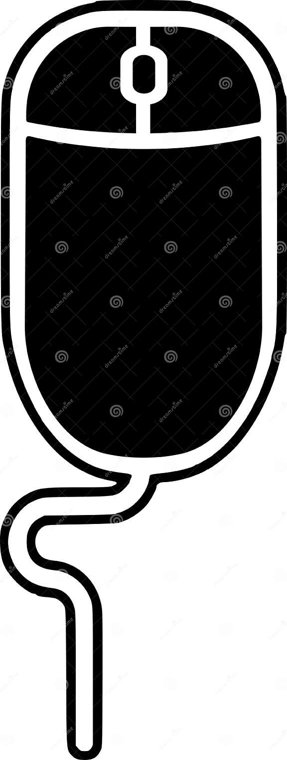 The Drawing of a Black Computer Mouse, a Small Hardware Input Device ...