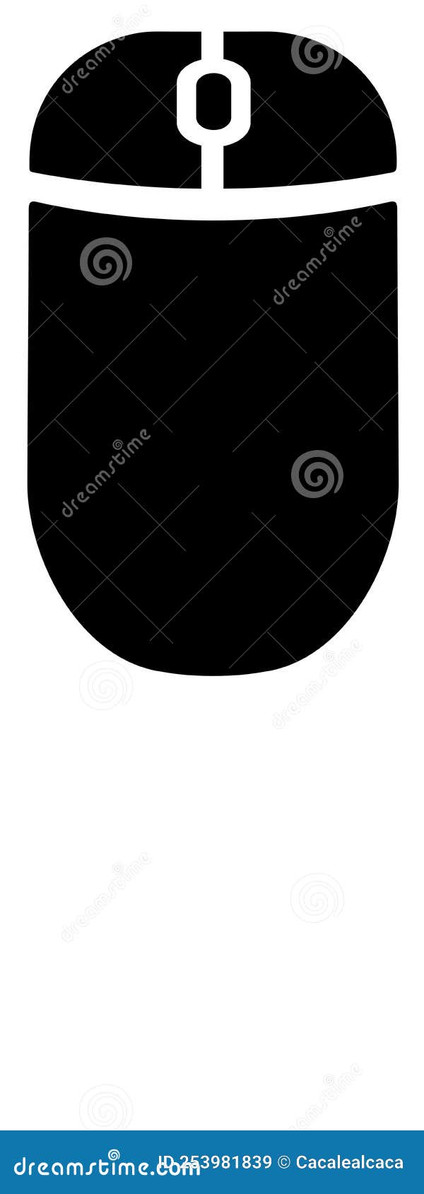 The Drawing of a Black Computer Mouse, a Small Hardware Input Device ...