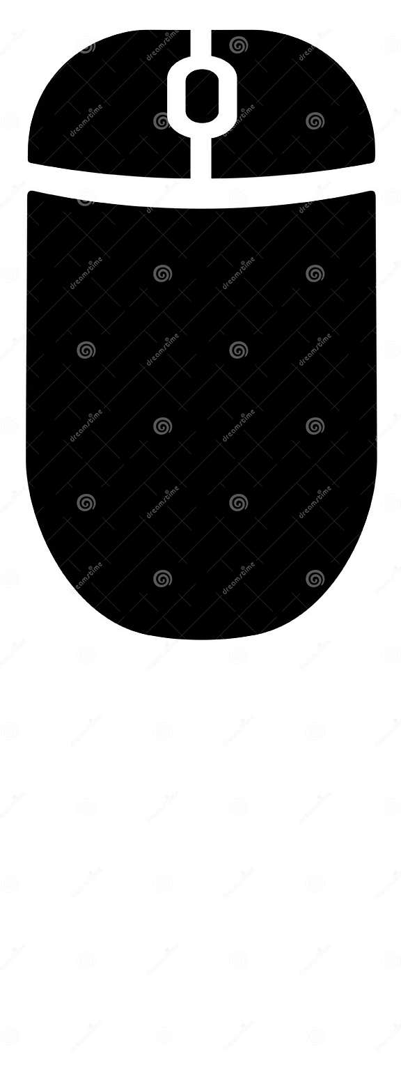 The Drawing of a Black Computer Mouse, a Small Hardware Input Device ...