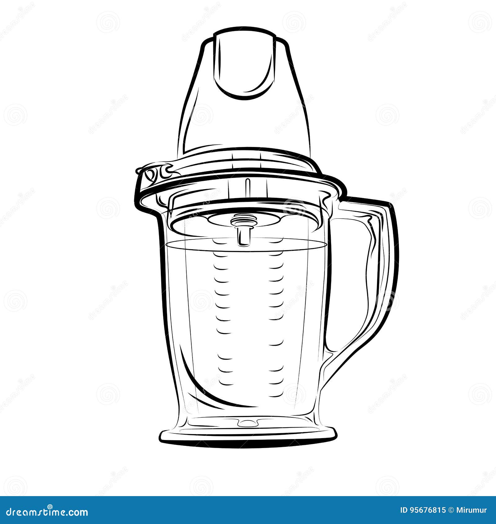 Drawing Black and White Kitchen Blender Stock Vector - Illustration of ...
