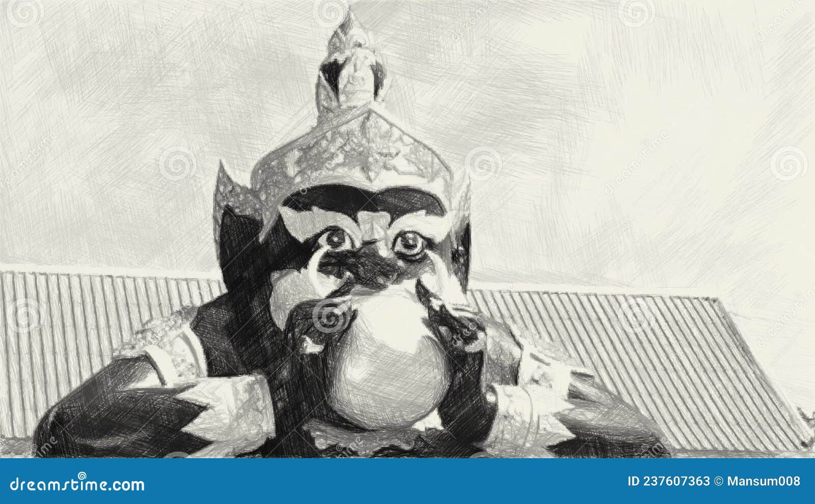 Drawing Black and White of Rahu Statue Stock Video - Video of drawing ...