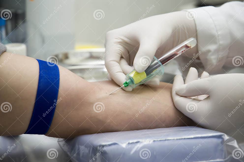 Drawing blood from patient stock photo. Image of illness - 15429110
