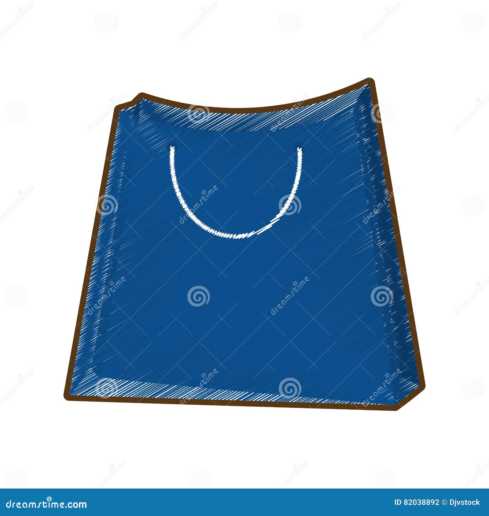 Drawing Blue Bag Gift Shopping Stock Vector - Illustration of register ...