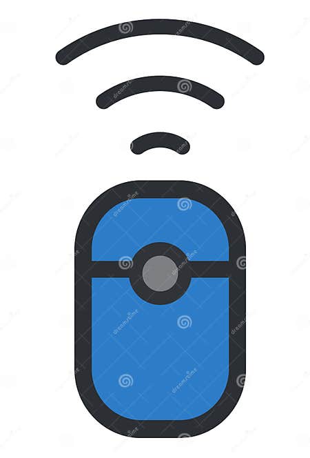 The Drawing of a Blue Computer Mouse, a Handheld Hardware Input Device ...