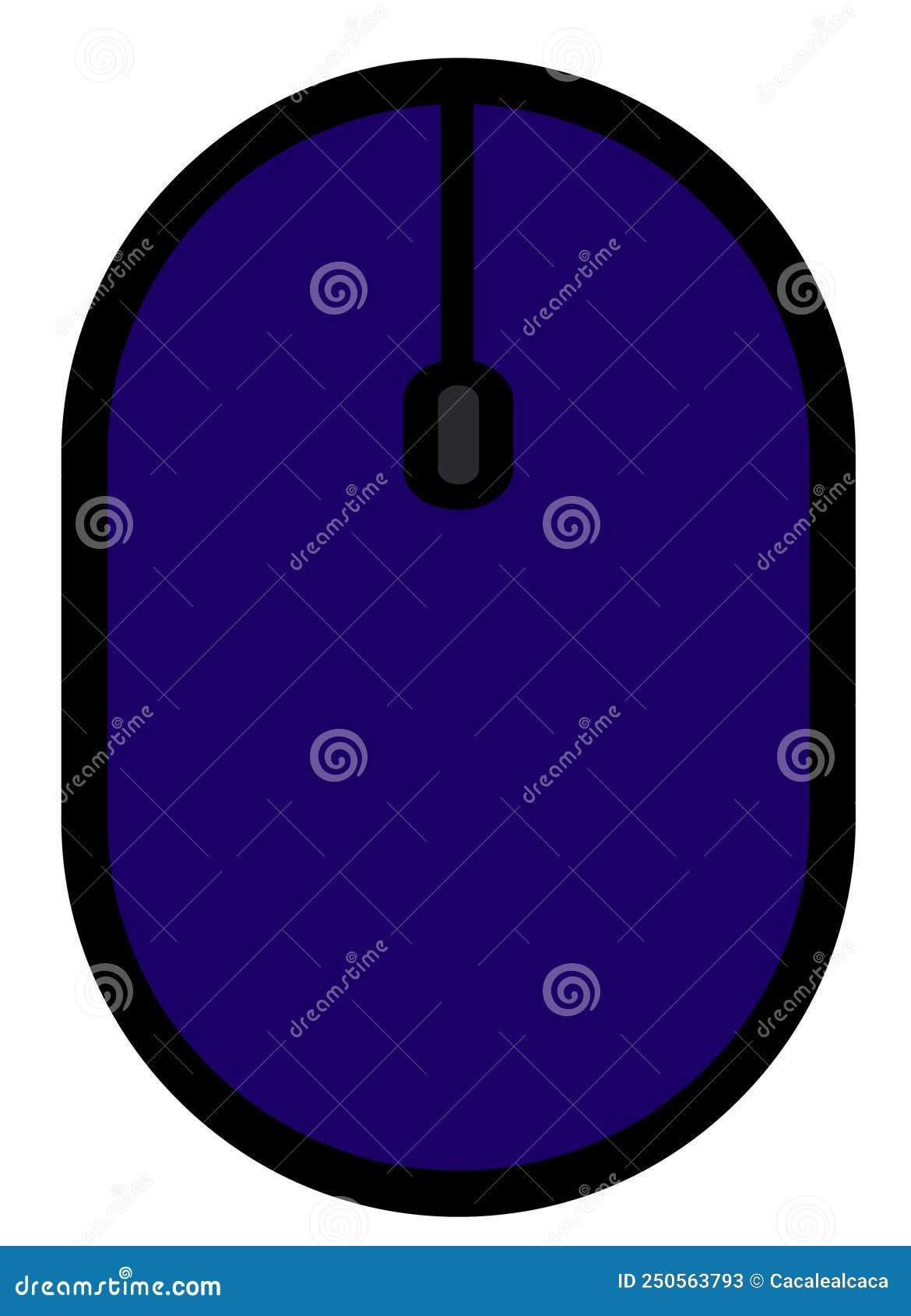 The Drawing Of A Blue Computer Mouse, A Small Hardware Input Device ...