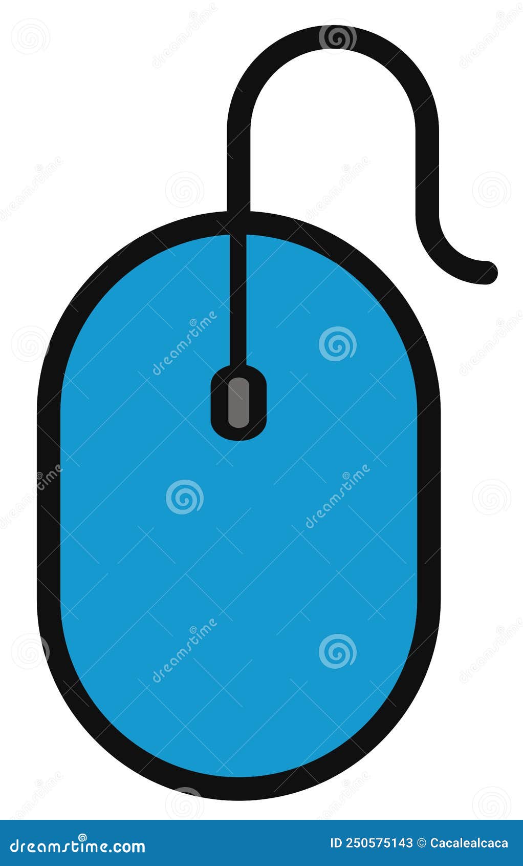 The Drawing of a Blue Computer Mouse, a Small Hardware Input Device ...