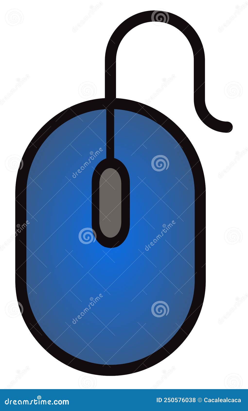 The Drawing of a Blue Computer Mouse, a Small Hardware Input Device ...