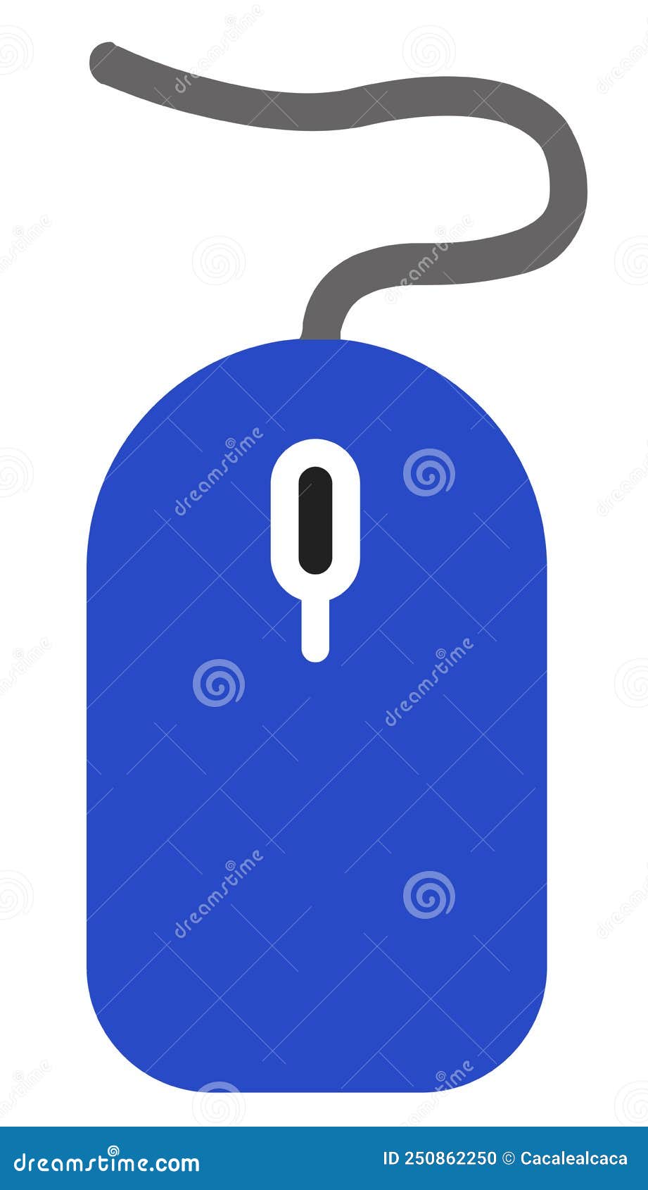 The Drawing of a Blue Computer Mouse, a Small Hardware Input Device ...