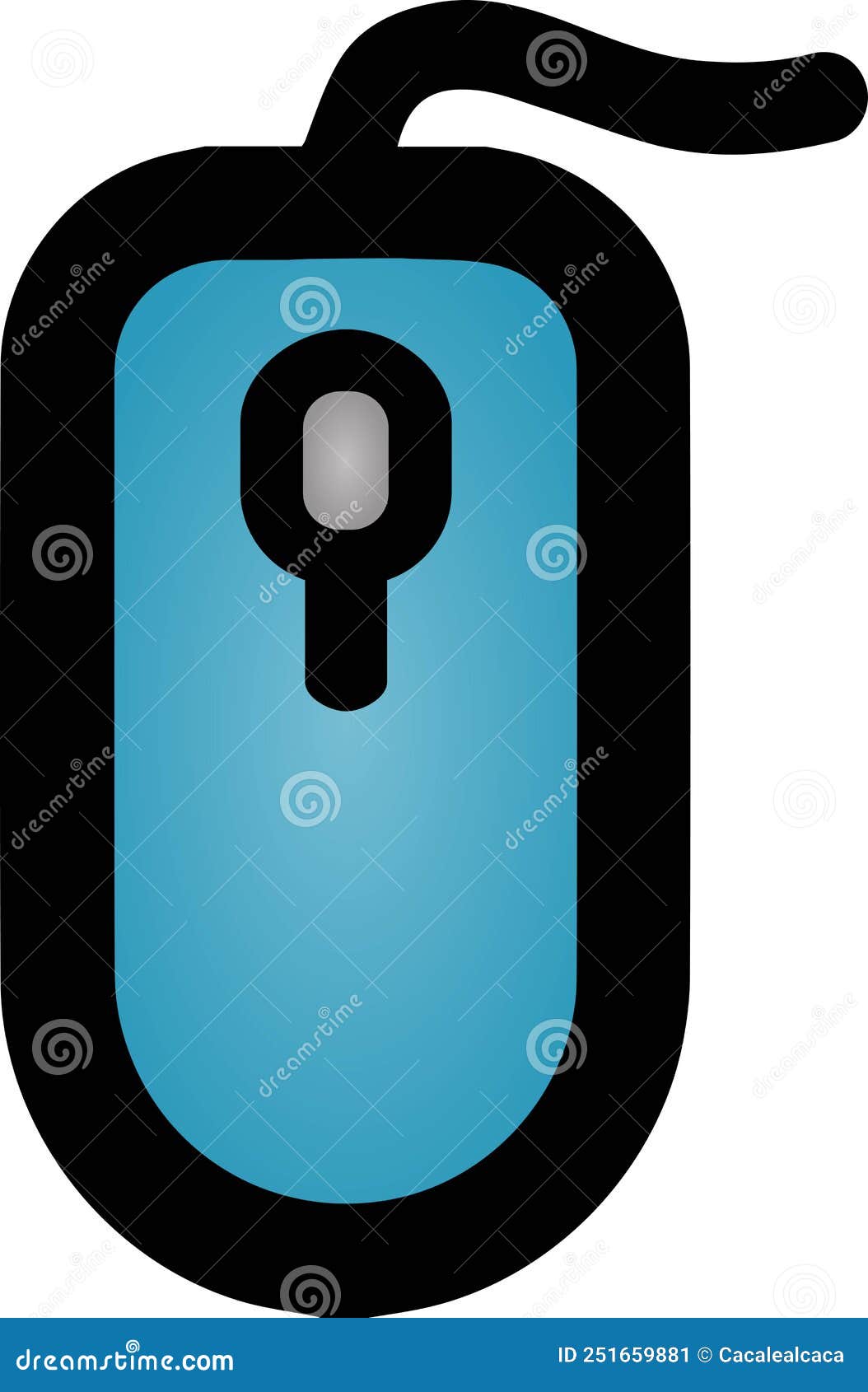 The Drawing of a Blue Computer Mouse, a Small Hardware Input Device ...