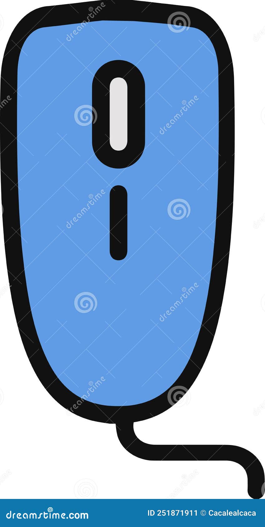 The Drawing of a Blue Computer Mouse, a Small Hardware Input Device ...
