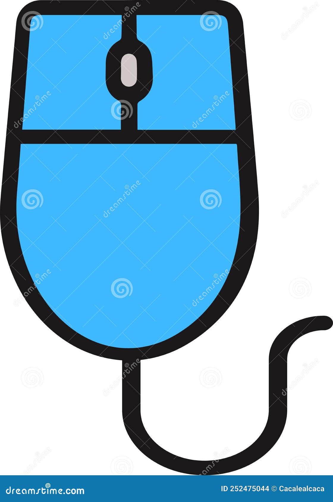 The Drawing of a Blue Computer Mouse, a Small Hardware Input Device ...