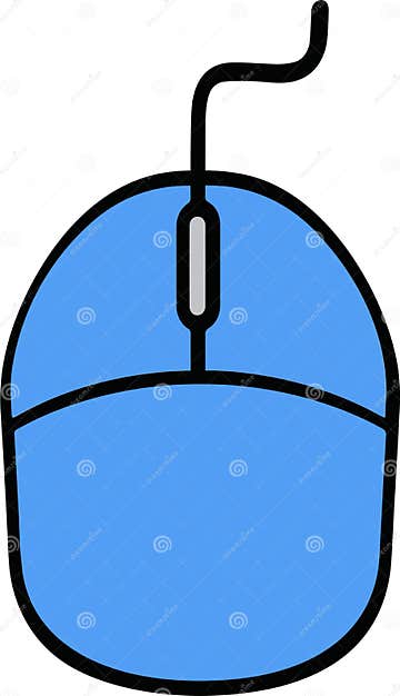The Drawing of a Blue Computer Mouse, a Small Hardware Input Device ...