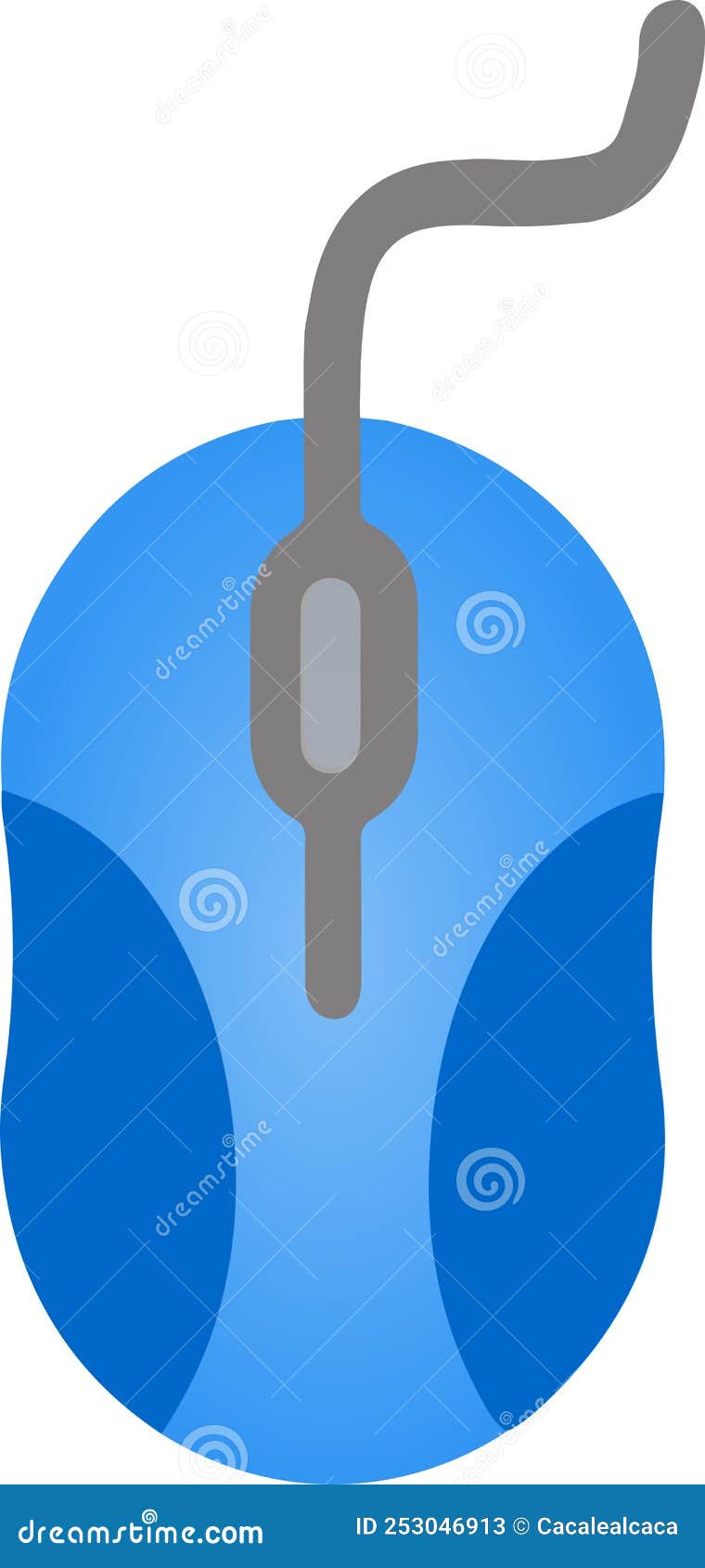 The Drawing of a Blue Computer Mouse, a Small Hardware Input Device ...