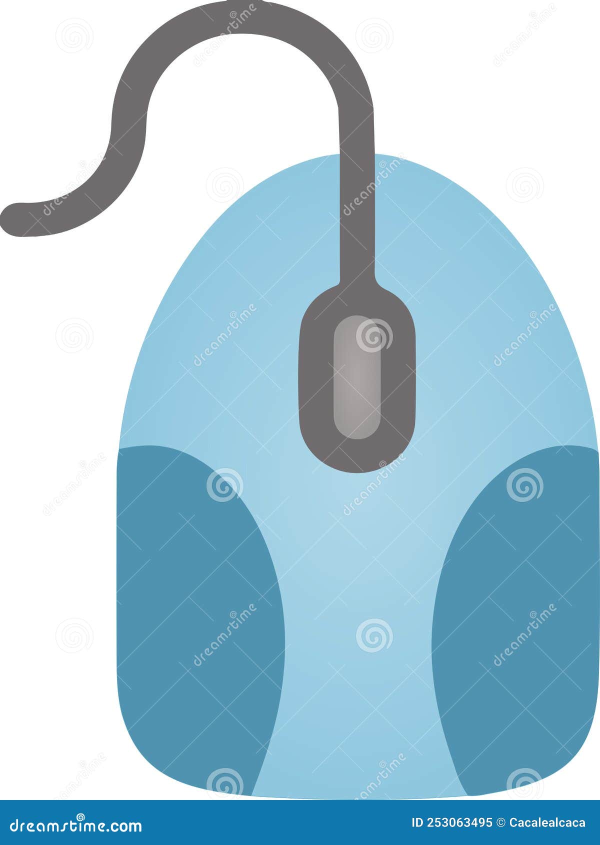 The Drawing of a Blue Computer Mouse, a Small Hardware Input Device ...