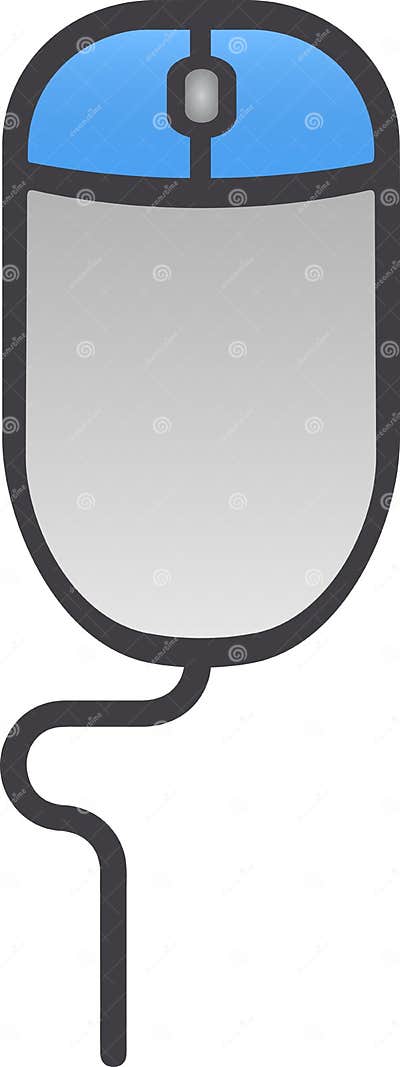 The Drawing of a Blue Computer Mouse, a Small Hardware Input Device ...