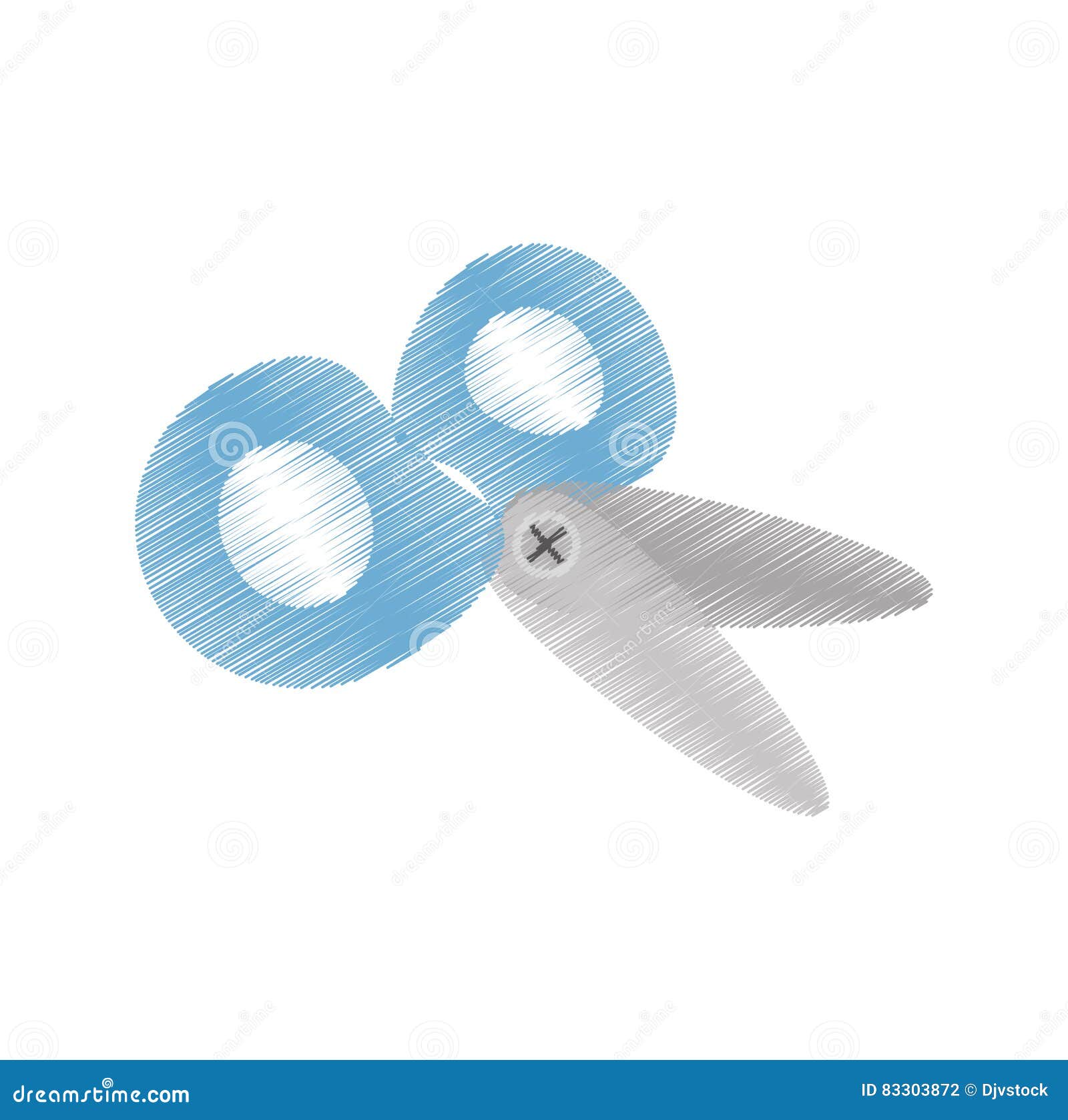 Drawing Blue Scissors Tool School Work Stock Vector - Illustration of ...