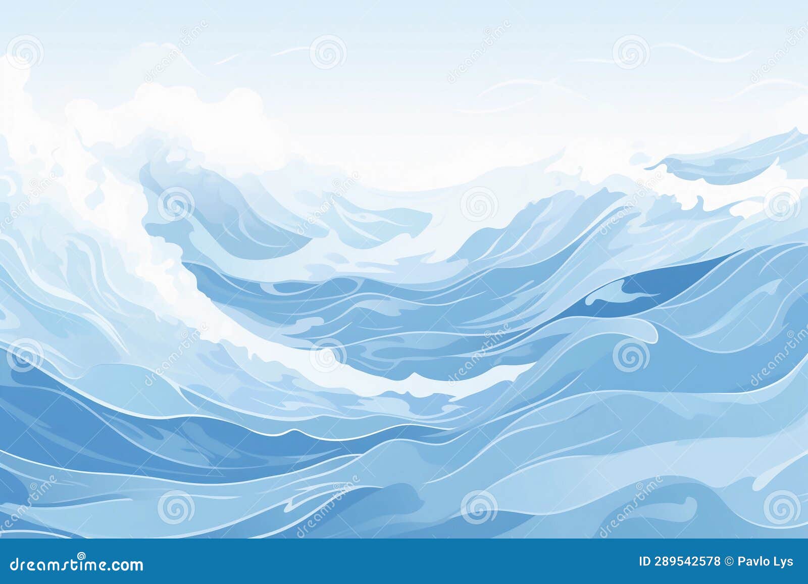 A Drawing of Blue Sea Waves Stock Illustration - Illustration of color ...