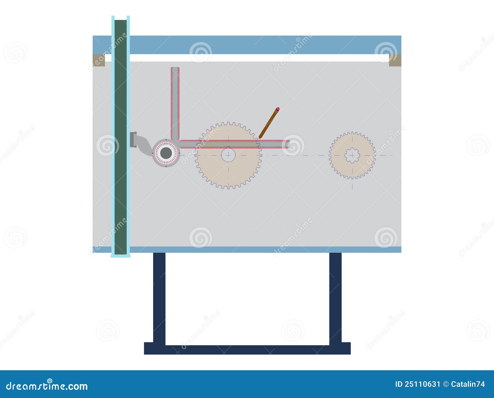 Drawing board stock illustration. Illustration of blueprint - 25110631