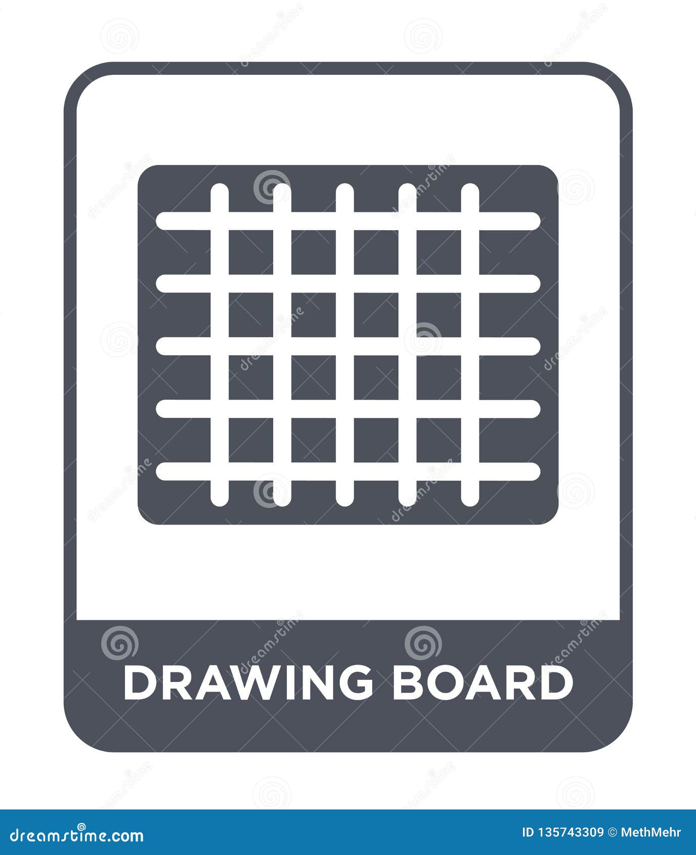 Drawing Board Icon in Trendy Design Style. Drawing Board Icon Isolated ...