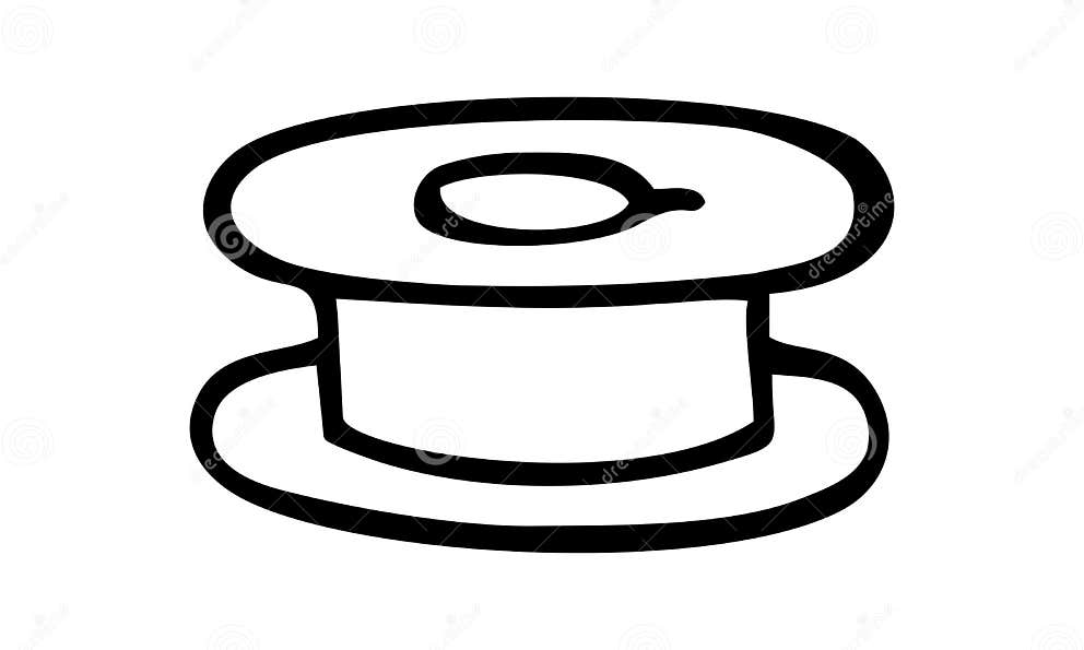 A DRAWING of a BOBBIN for THREAD in the STYLE of DOODLE Stock ...