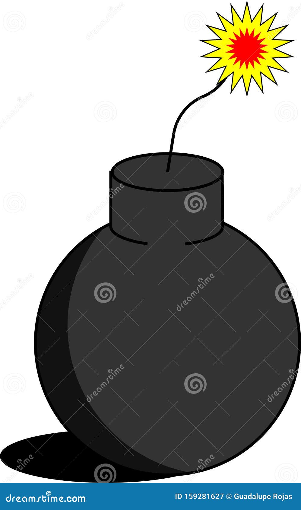 A Drawing of a Bomb about To Burst into Flames and Explode Stock ...