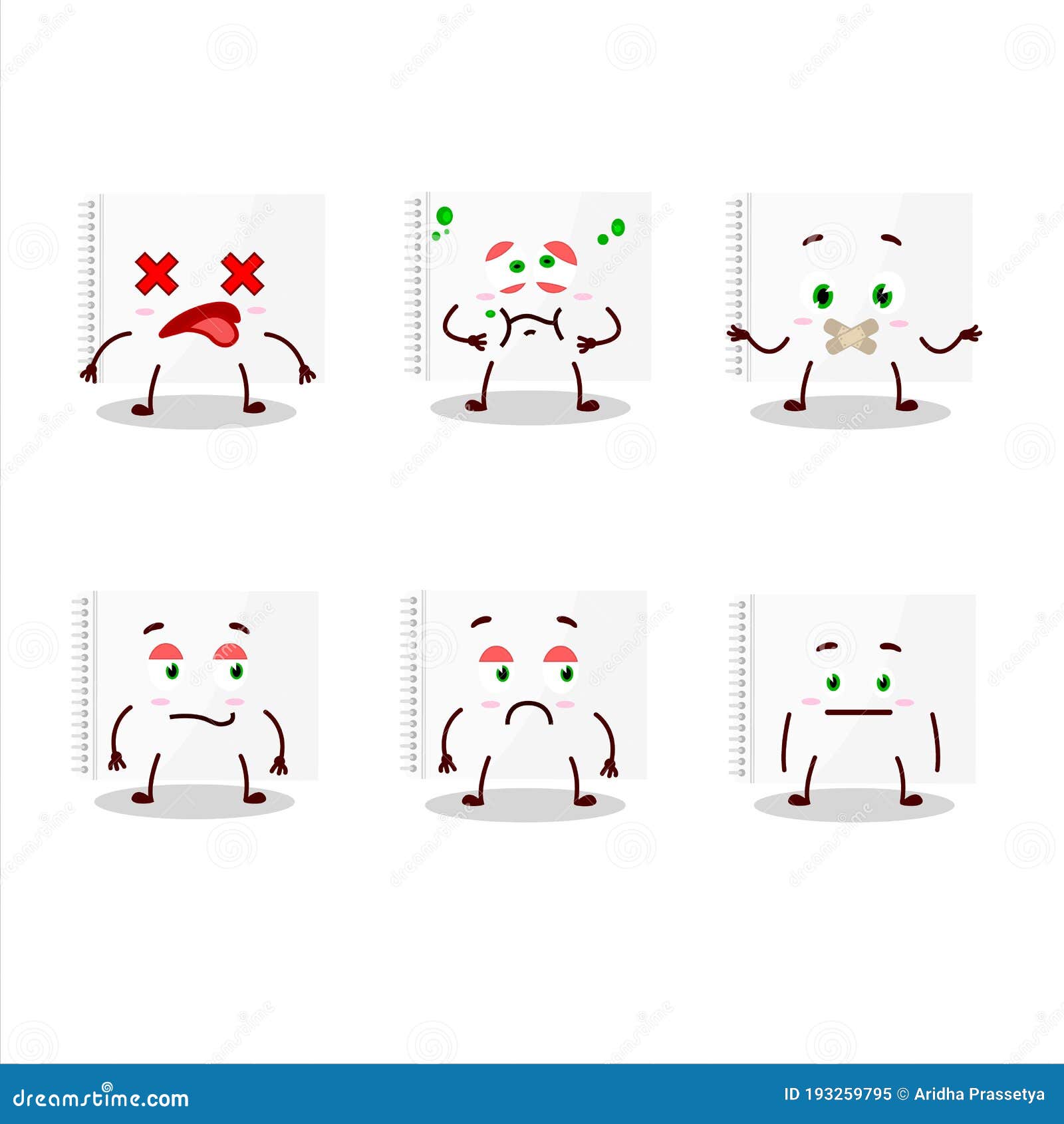 Drawing Book Cartoon Character with Nope Expression Stock Vector ...