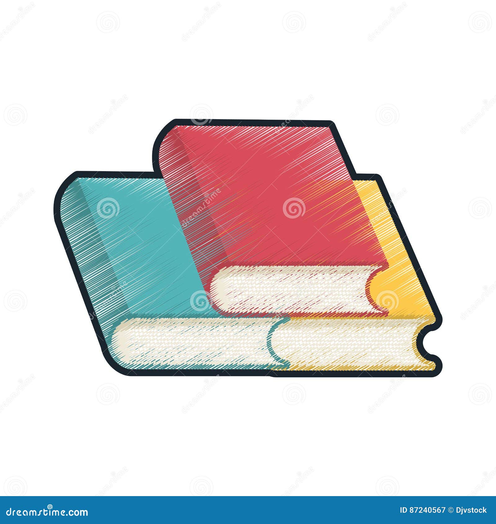 Drawing Books School Utensil Stock Illustration - Illustration of ...