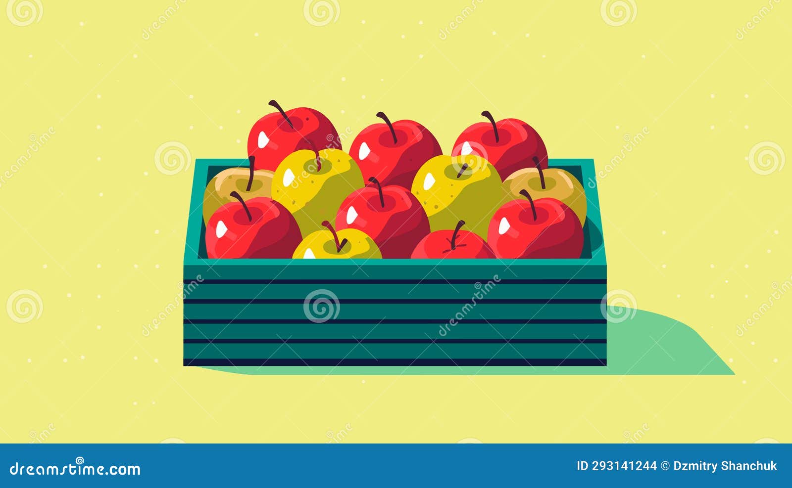 Drawing of a Box with Apples Vector Stock Illustration - Illustration ...