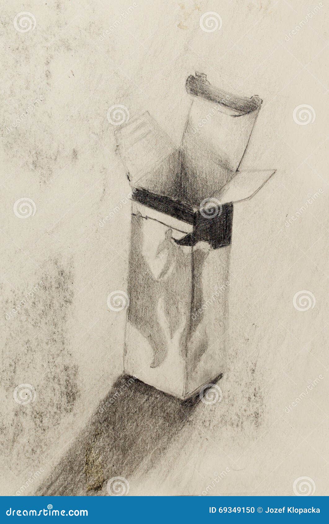 Drawing of Box with Matches on Abstract Background. Stock Illustration ...