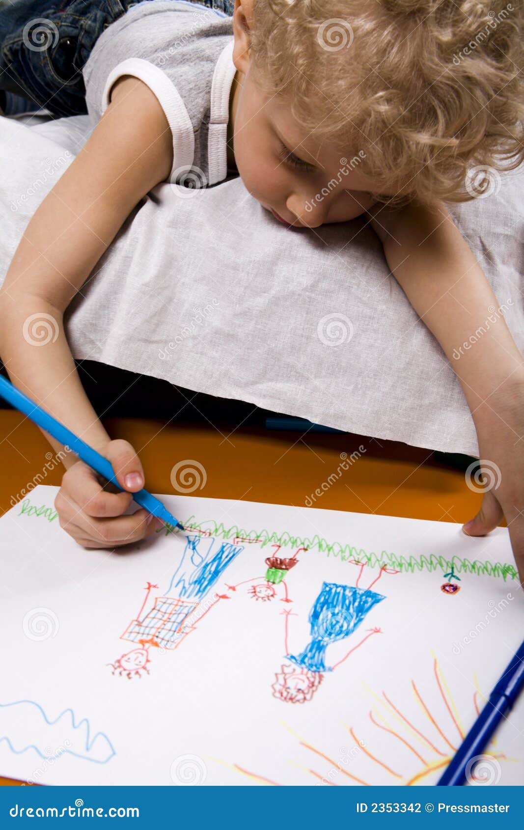 Drawing boy stock photo. Image of nice, paint, grandchild - 2353342