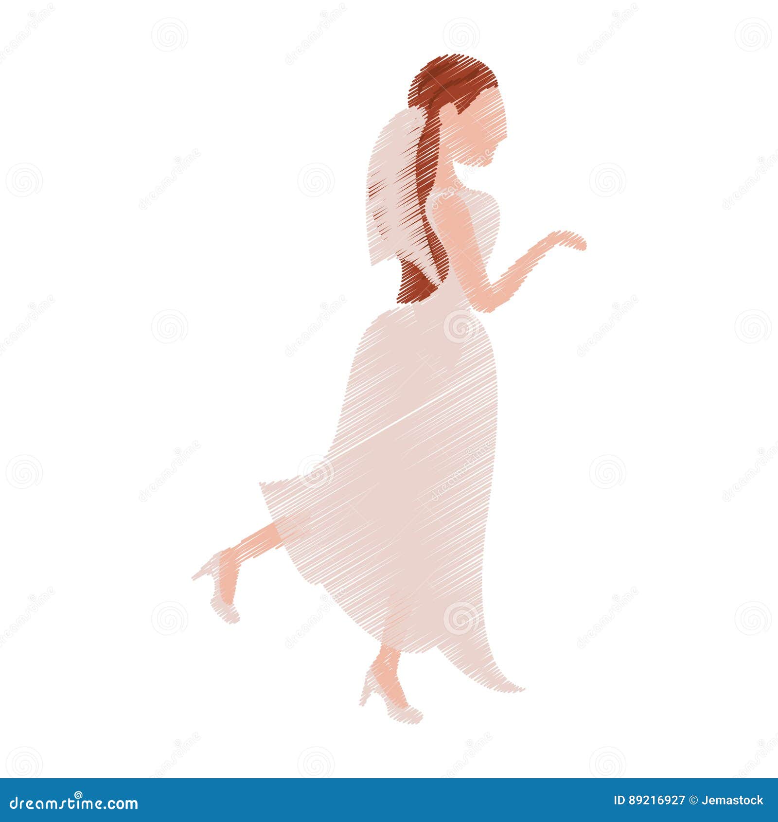 Drawing Bride Woman Beautiful Stock Illustration - Illustration of ...