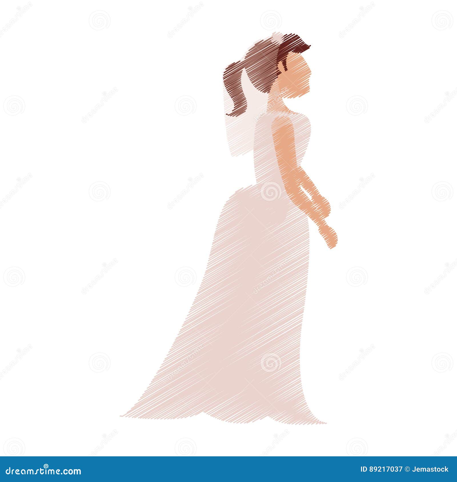 Drawing Bride Woman Beautiful Stock Illustration - Illustration of ...