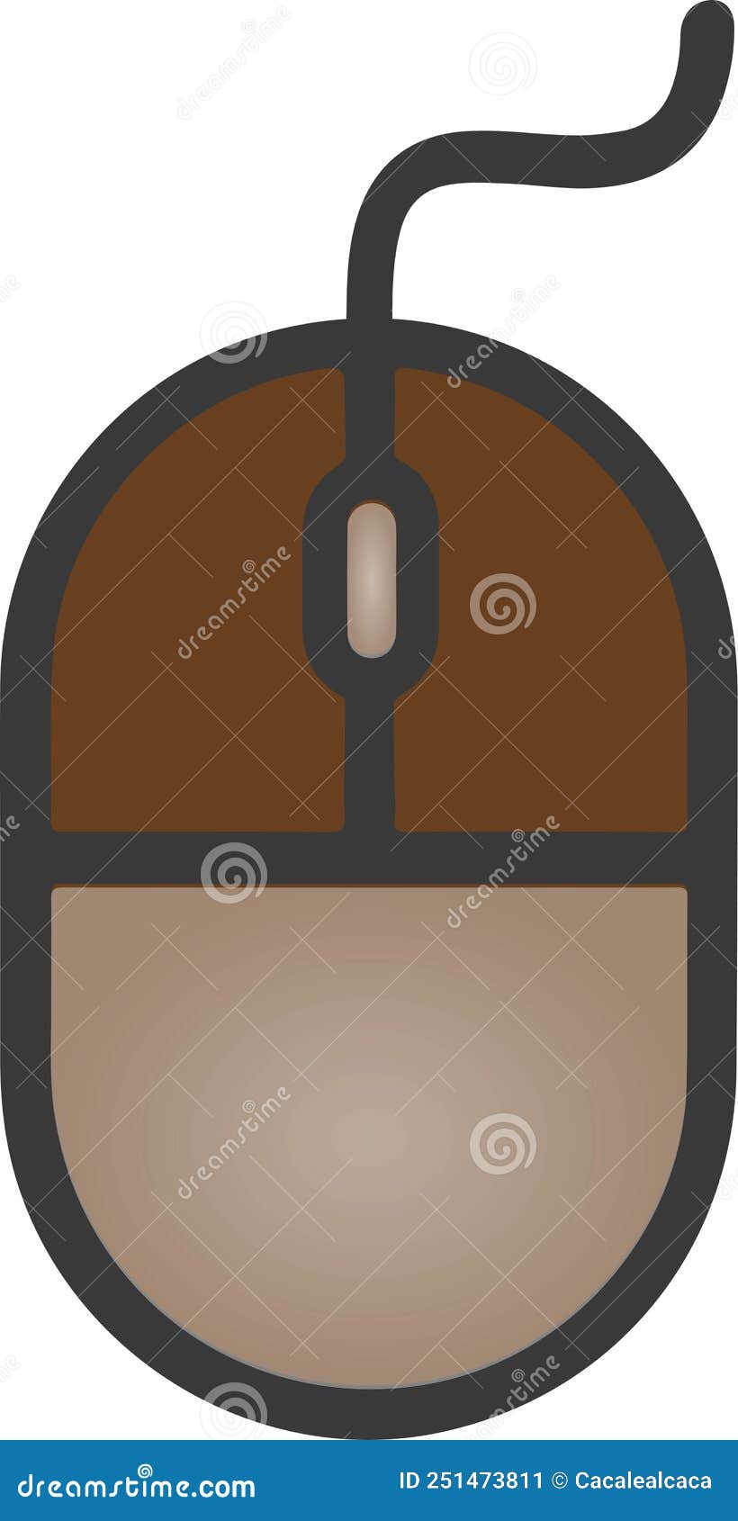 The Drawing of a Brown Computer Mouse, a Hardware Input Device Used by ...