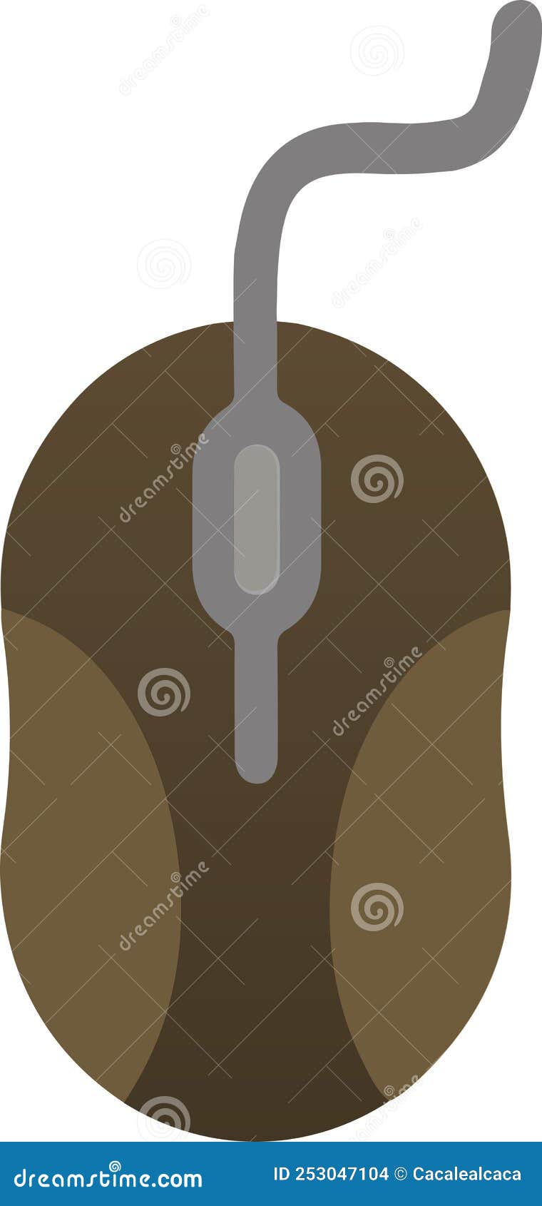 The Drawing of a Brown Computer Mouse, a Small Hardware Input Device ...
