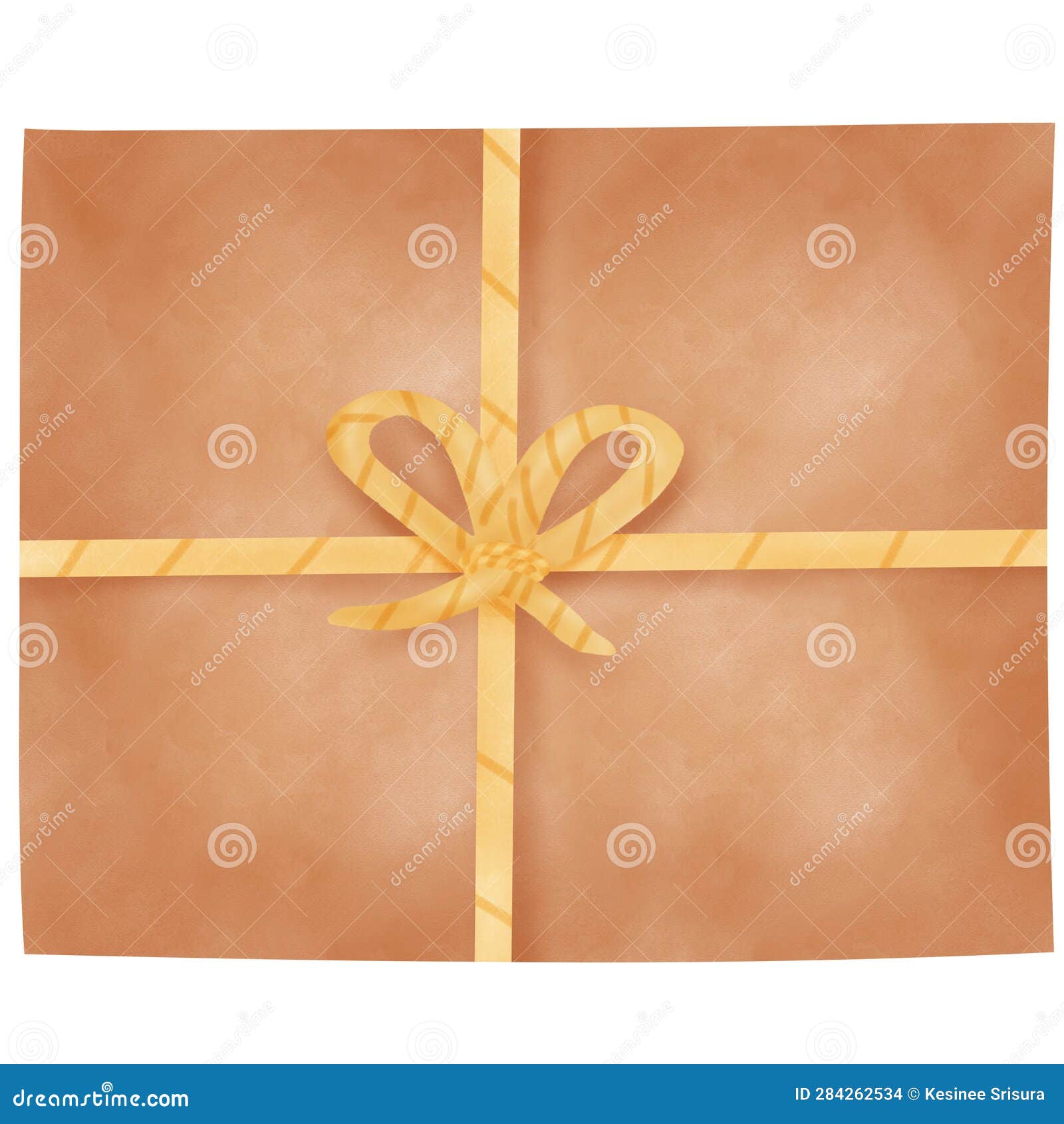 Drawing of Brown Parcel Box with String Isolated on White Background ...
